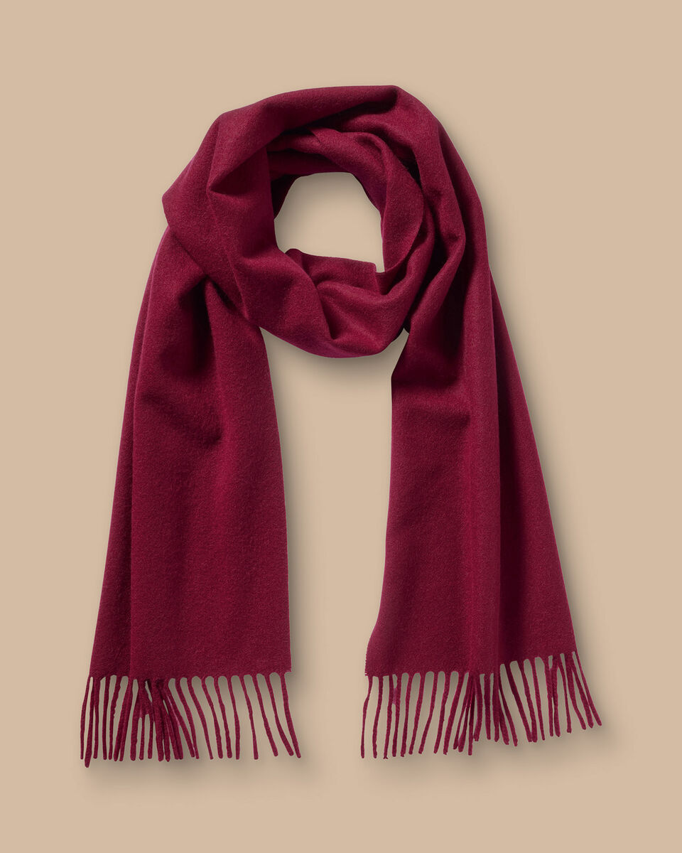 Cashmere Scarf - Dark Red | Charles Tyrwhitt