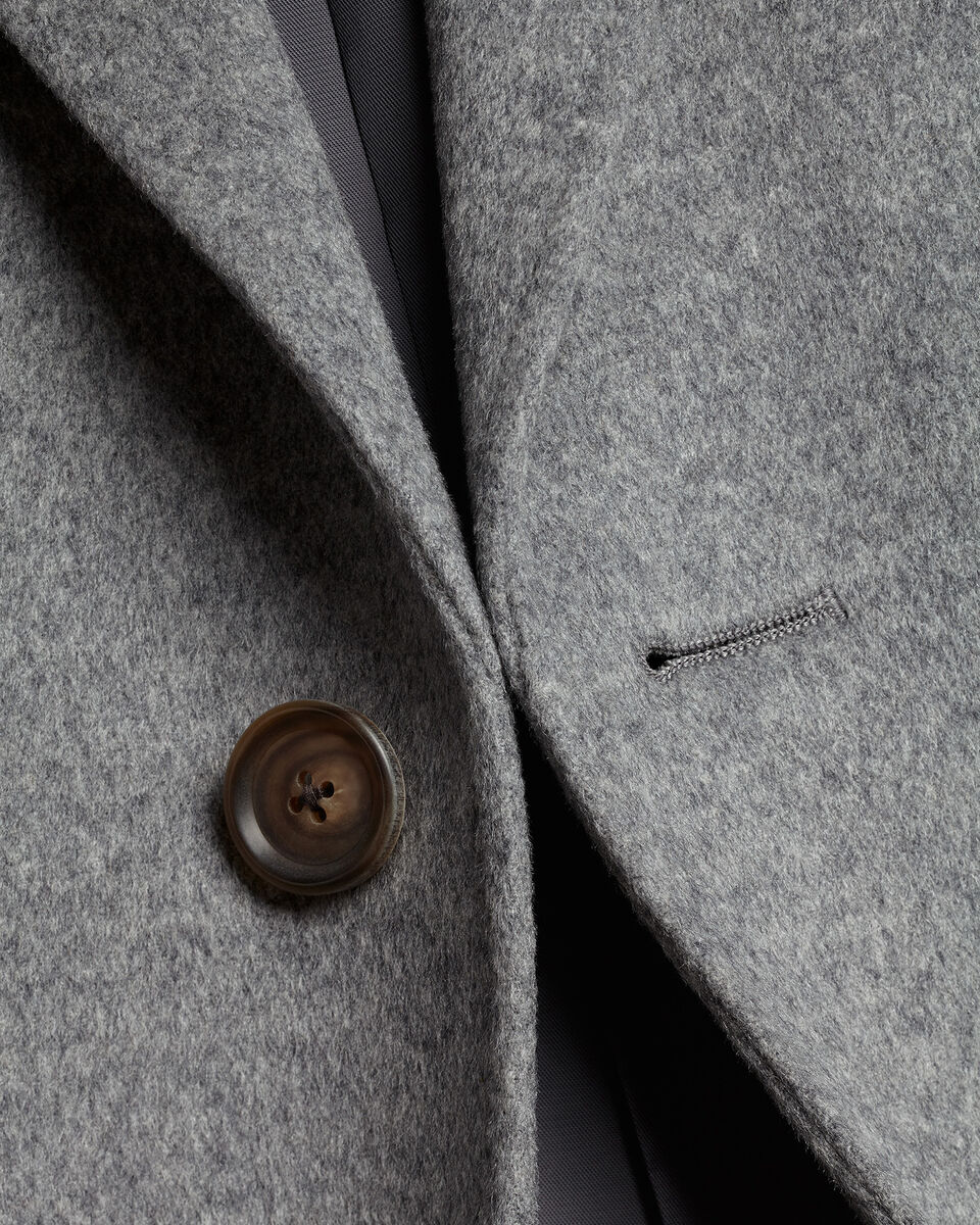 Wool Overcoat - Grey | Charles Tyrwhitt
