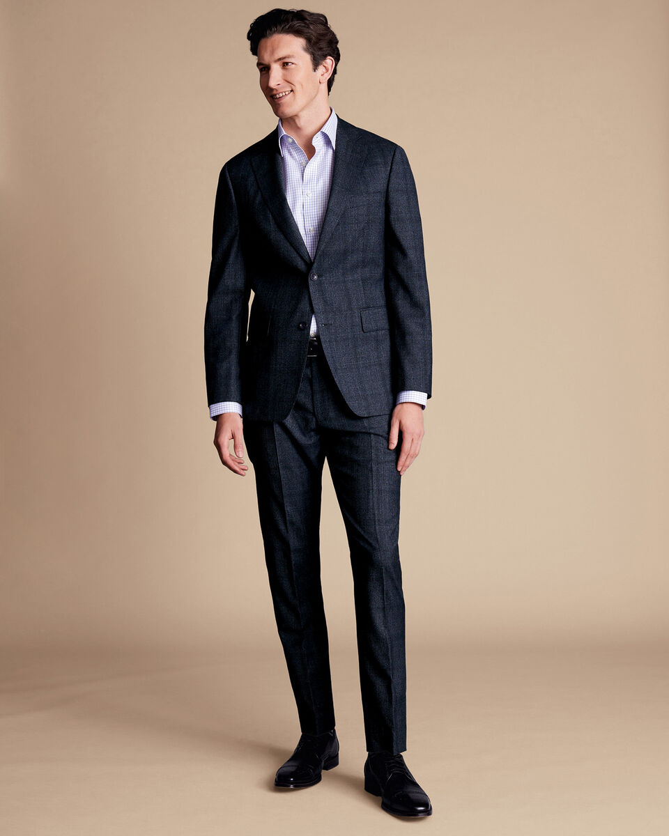 Anzugsakko mit Karos - Jeansblau | Charles Tyrwhitt