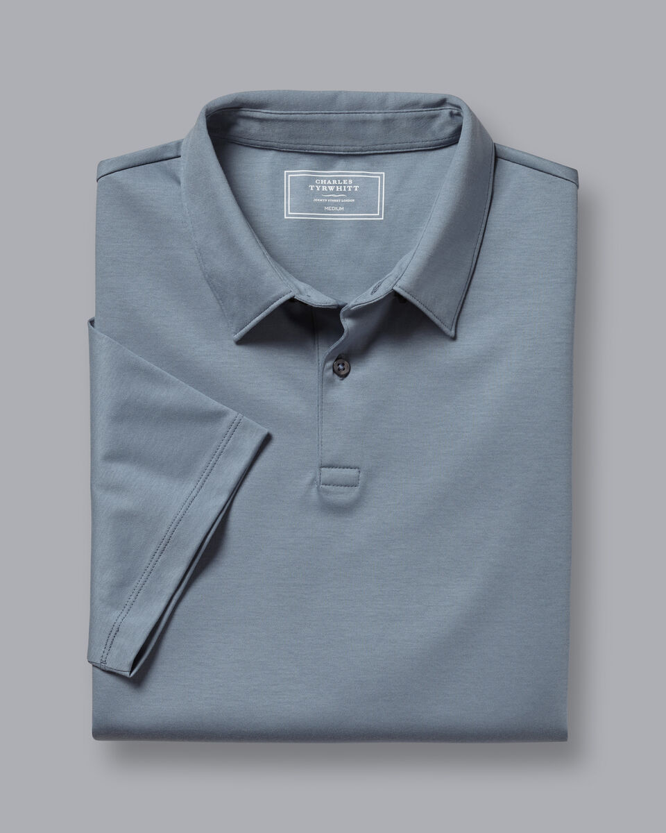 Smart Jersey Polo - Steel Blue | Charles Tyrwhitt