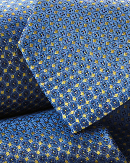 Mini Floral Silk Pattern Tie - Cornflower Blue | Charles Tyrwhitt