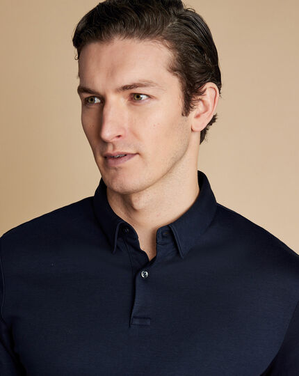Smart Jersey Polo - Navy | Charles Tyrwhitt