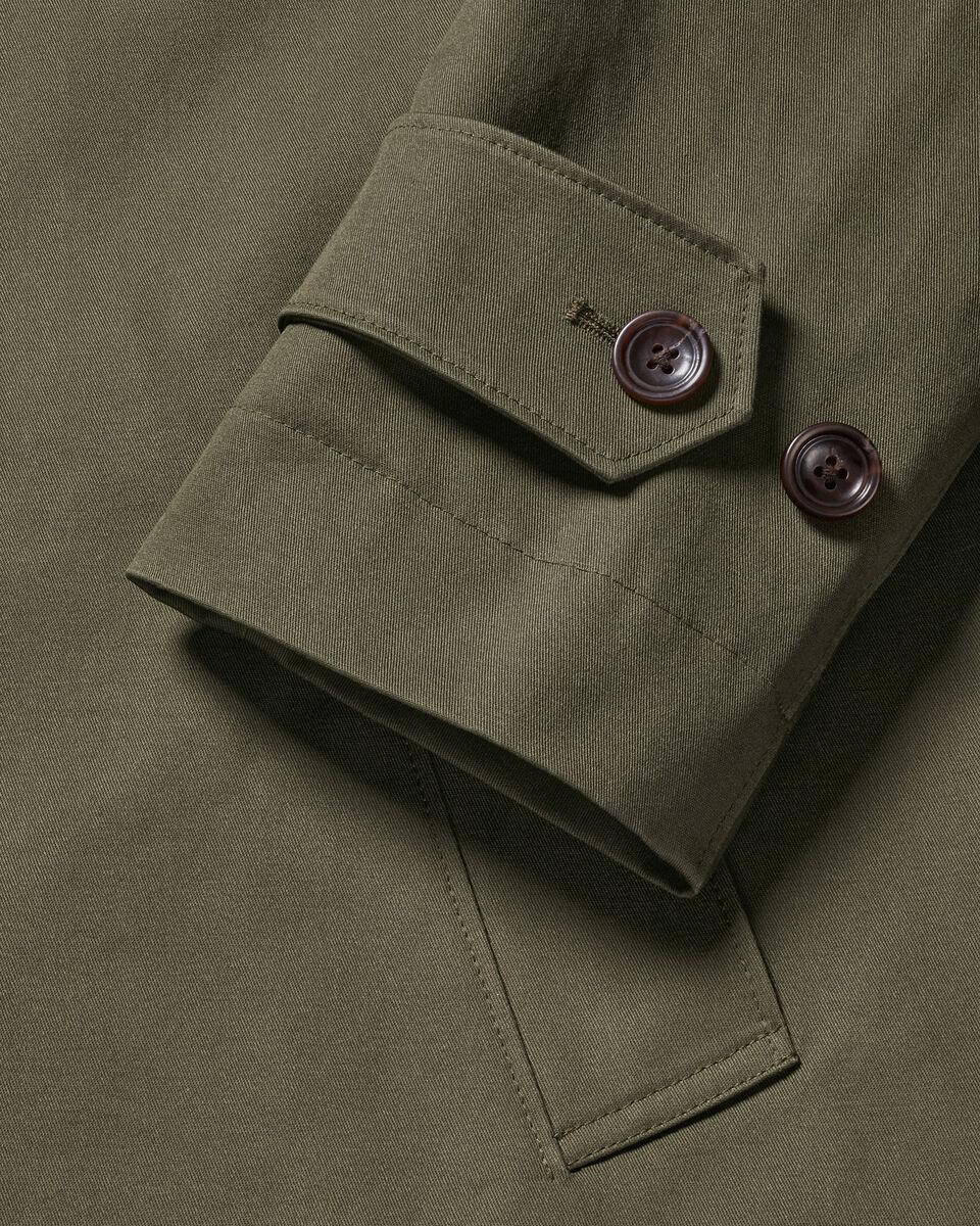Showerproof Cotton Raincoat - Olive Green | Charles Tyrwhitt