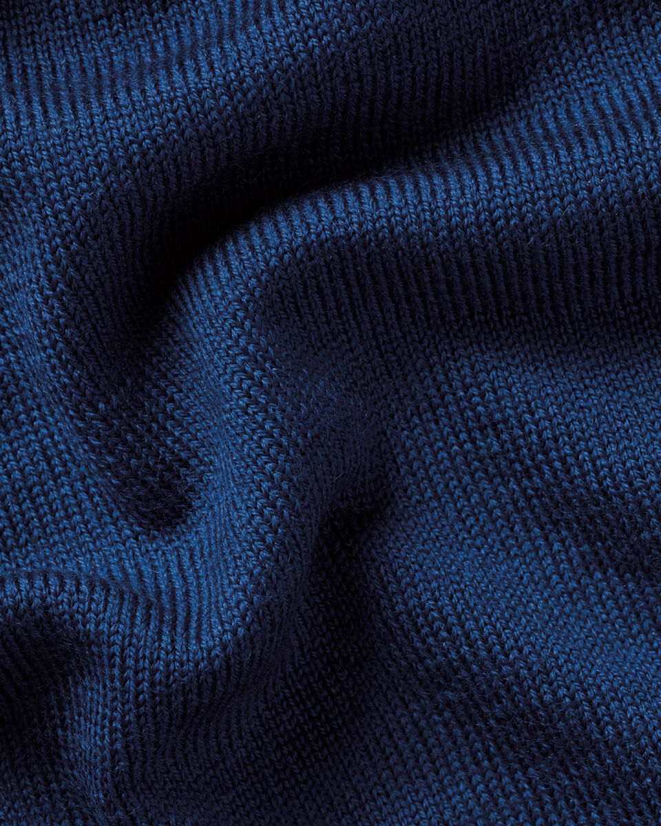 Merino Quarter Zip Sweater - Ocean Blue | Charles Tyrwhitt