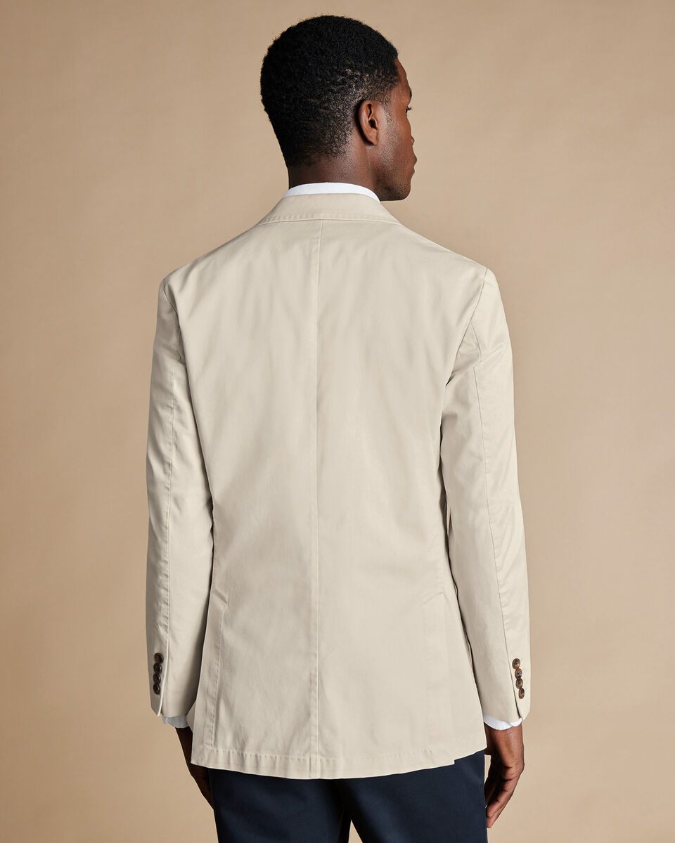 Cotton Stretch Jacket - Cream | Charles Tyrwhitt