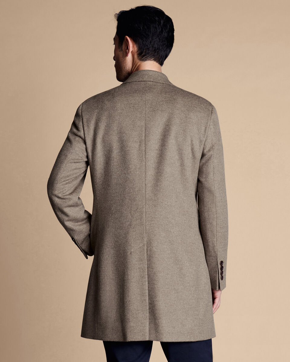 Wool Overcoat - Oatmeal | Charles Tyrwhitt