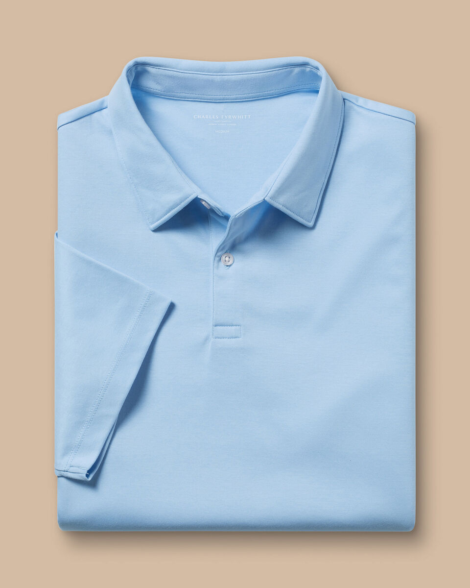 Smart Jersey Polo - Sky Blue | Charles Tyrwhitt