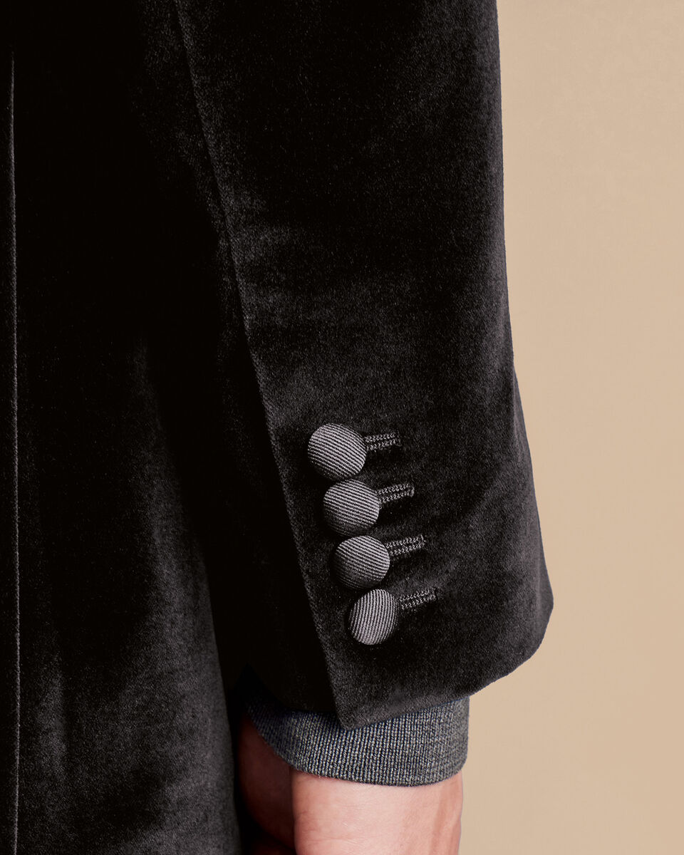 Italian Velvet Jacket - Black | Charles Tyrwhitt
