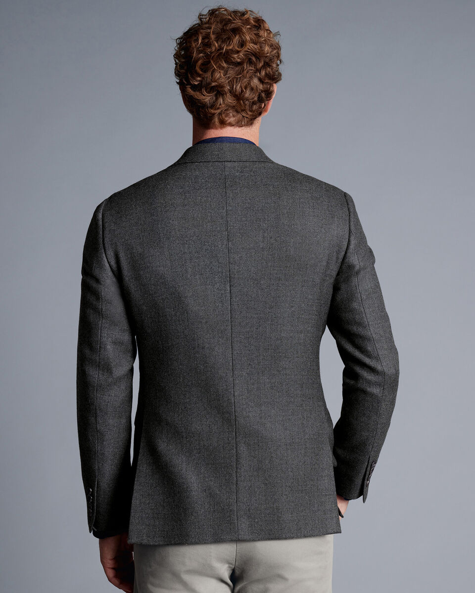 Wool Texture Jacket - Grey | Charles Tyrwhitt