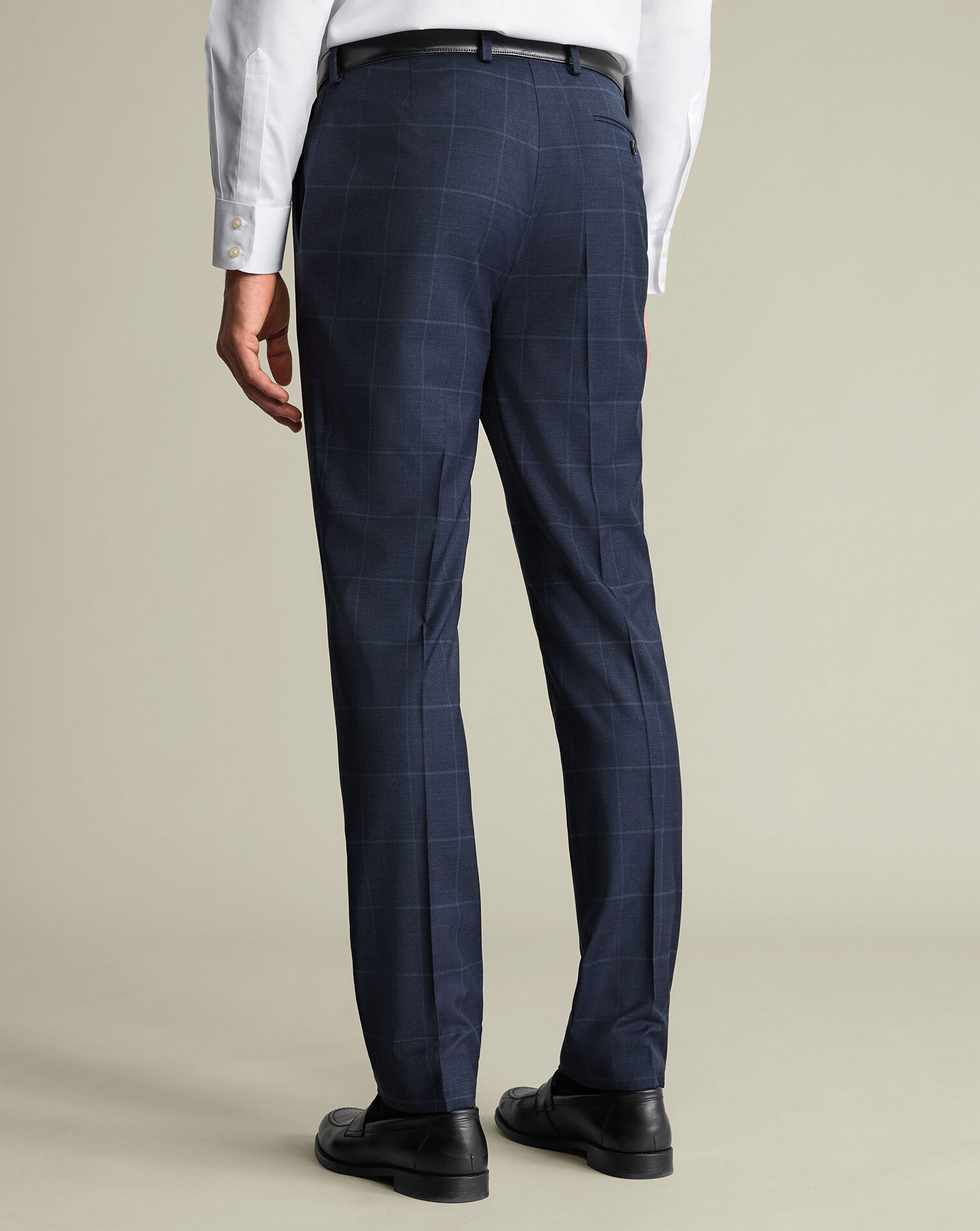 Pantalon de costume à grands carreaux – Bleu indigo | Charles Tyrwhitt