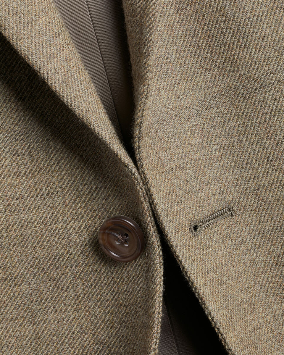 Twill Wool Texture Jacket - Oatmeal | Charles Tyrwhitt