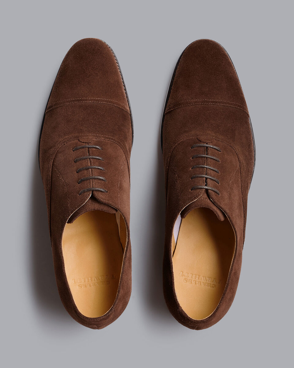Suede Oxford Shoes - Walnut Brown | Charles Tyrwhitt