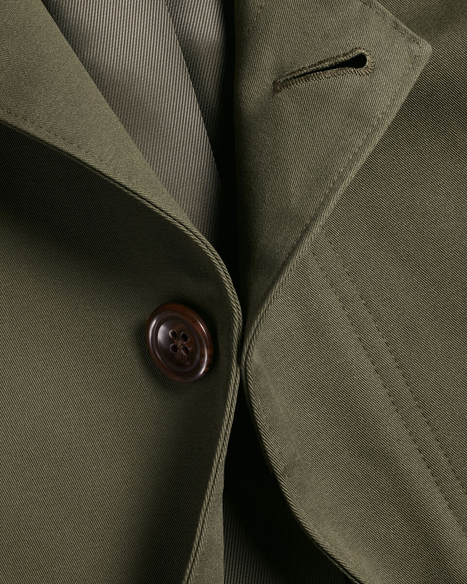 Showerproof Cotton Raincoat - Olive Green | Charles Tyrwhitt