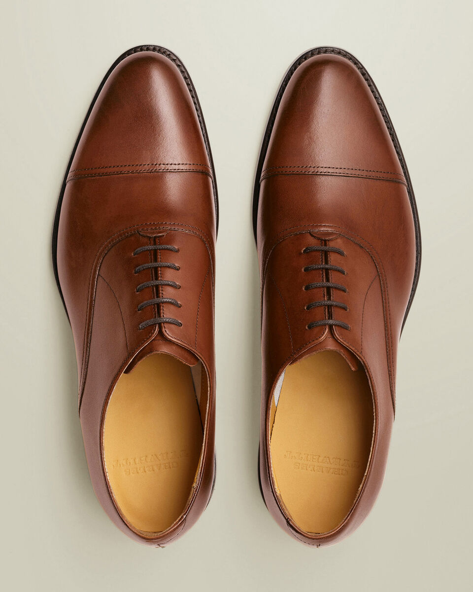 Leather Oxford Shoes - Chestnut Brown | Charles Tyrwhitt