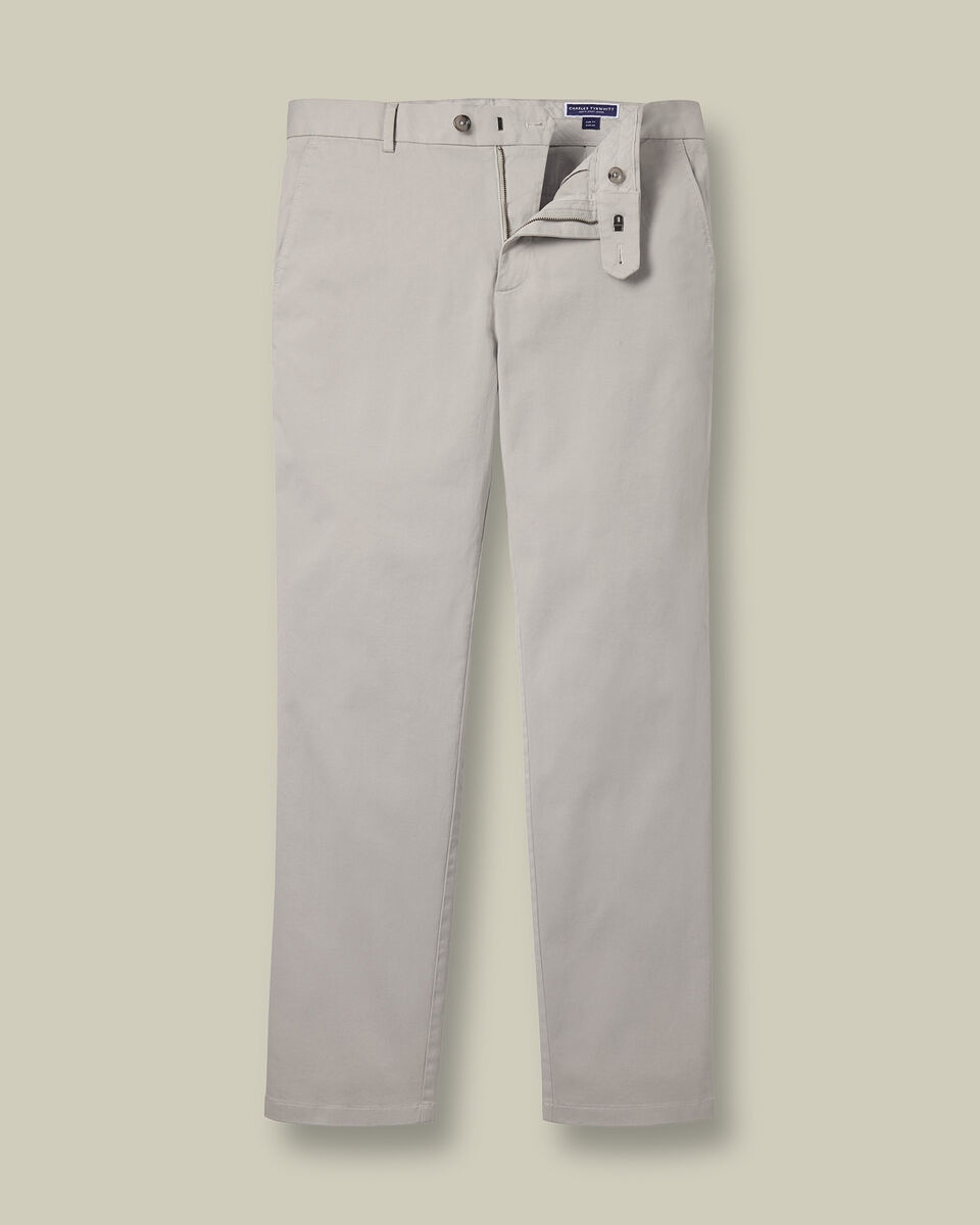 Washed Chinos - Silver Grey | Charles Tyrwhitt
