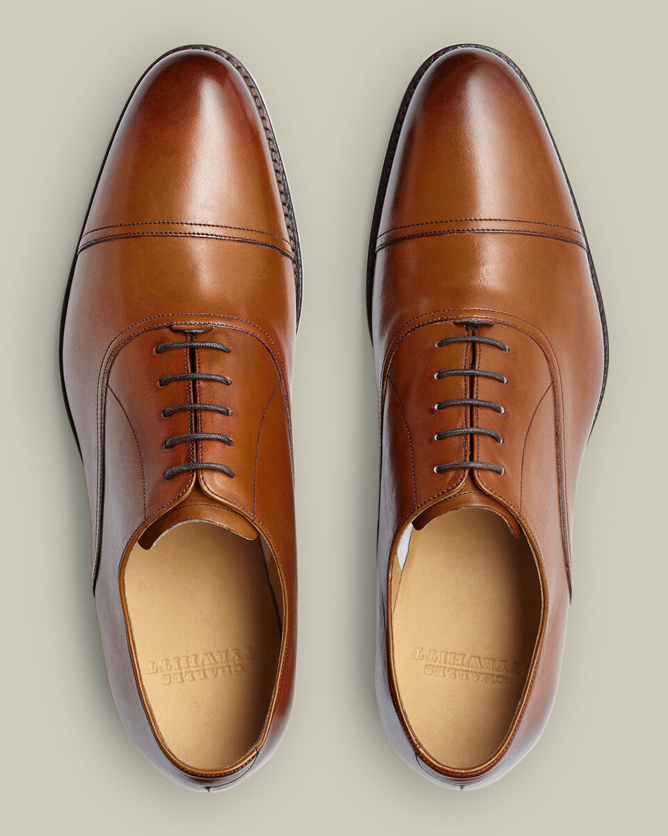 Leather Oxford Shoes - Tan | Charles Tyrwhitt