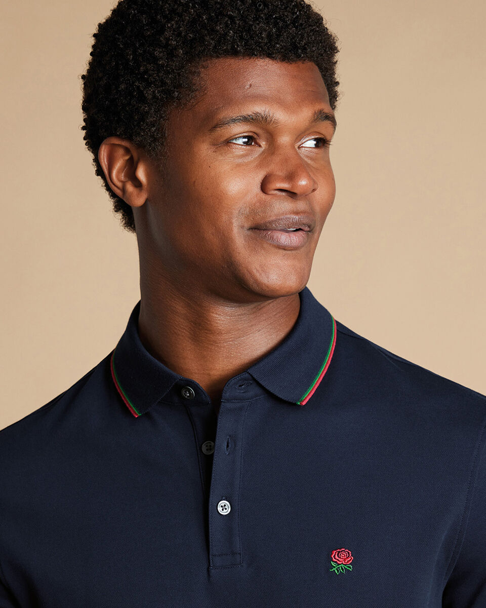 England Rugby Pique Polo - Navy | Charles Tyrwhitt