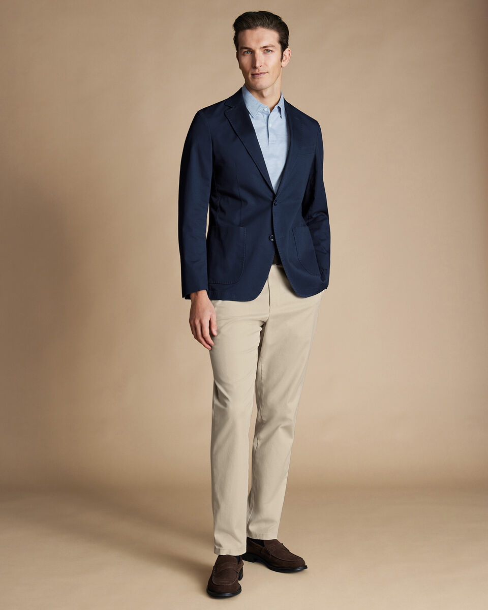 Cotton Stretch Jacket - Navy | Charles Tyrwhitt