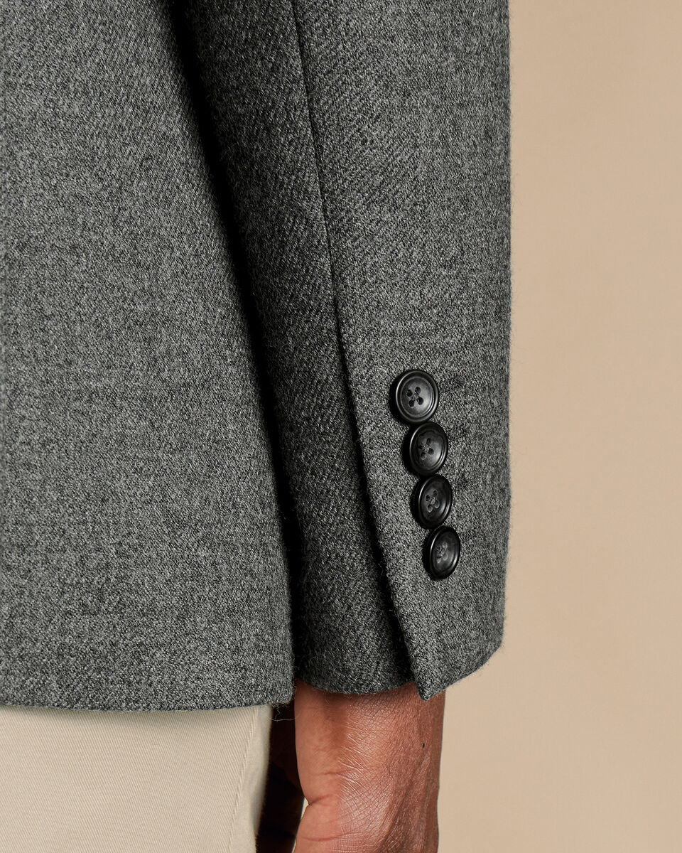 Twill Wool Texture Jacket - Gray | Charles Tyrwhitt