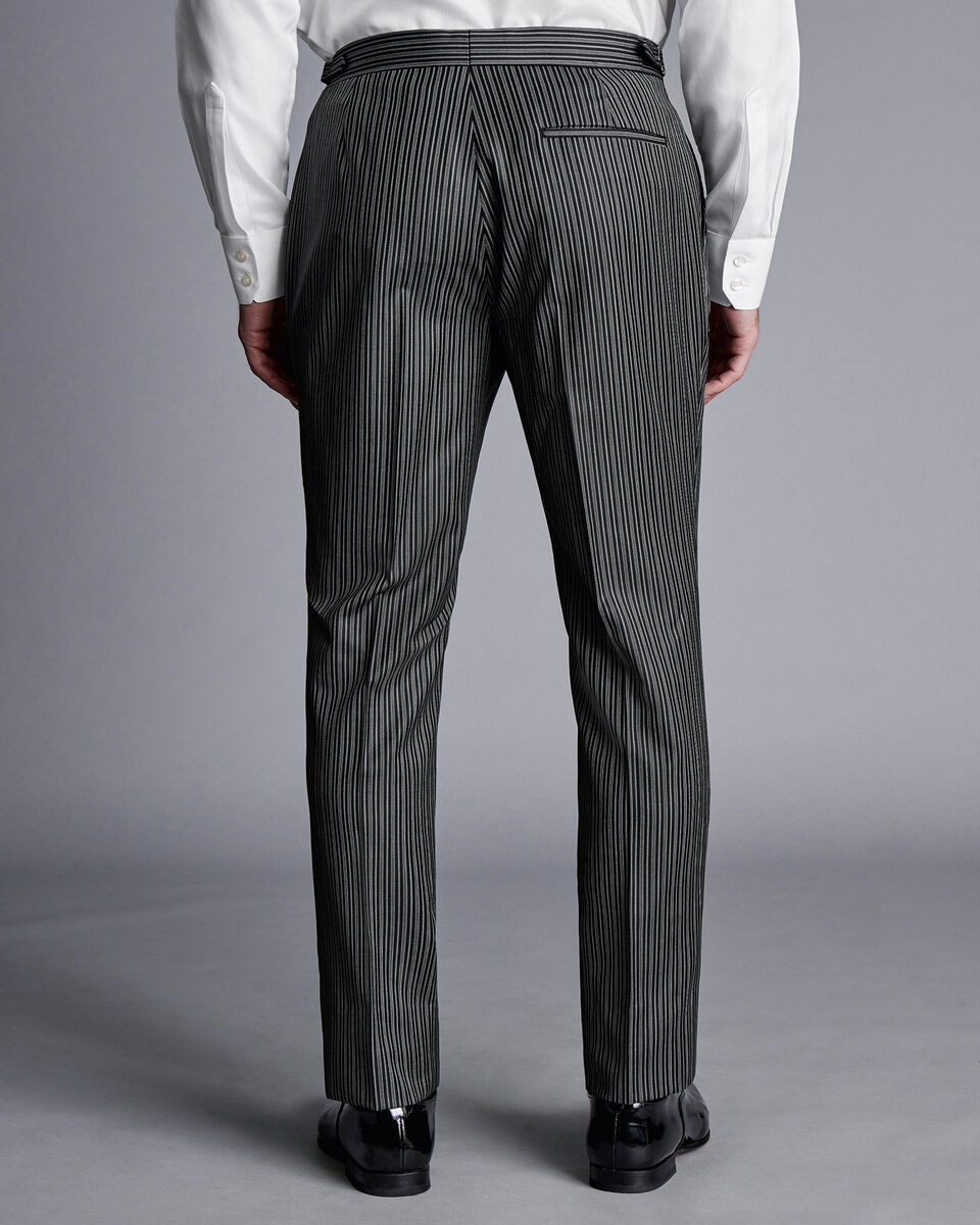 Morning Suit Stripe Trousers - Black | Charles Tyrwhitt