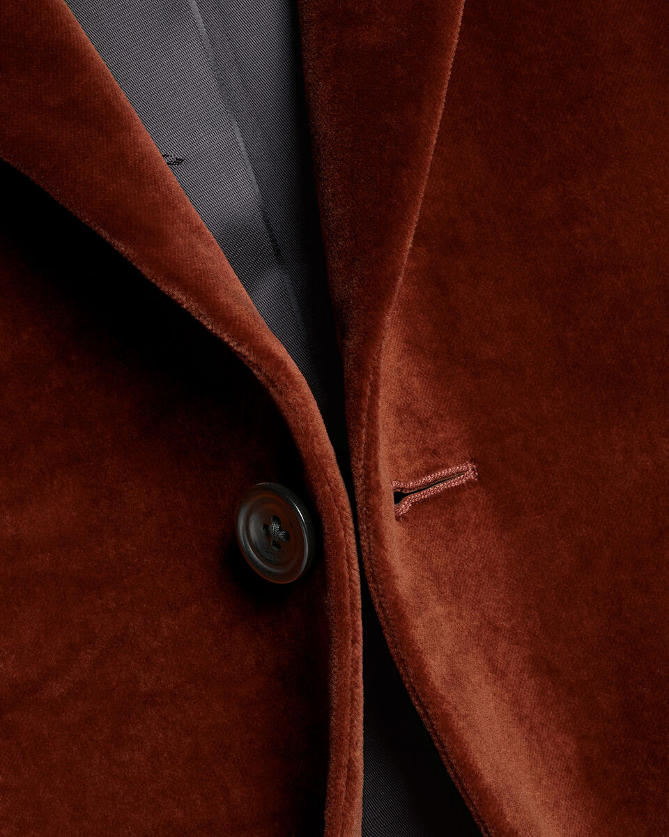 Italian Velvet Jacket - Rust | Charles Tyrwhitt