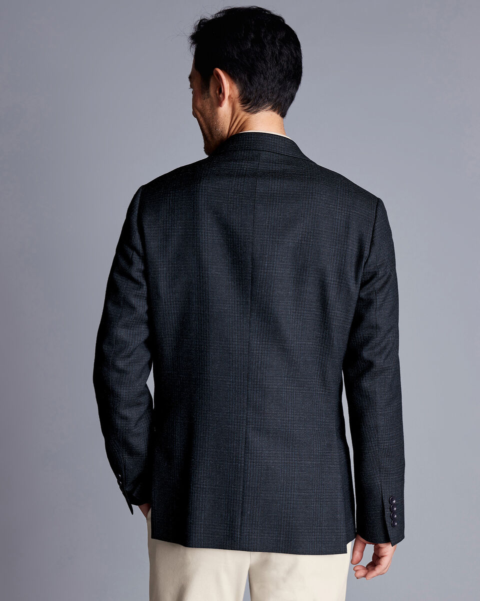 Wool Check Jacket - Denim Blue | Charles Tyrwhitt