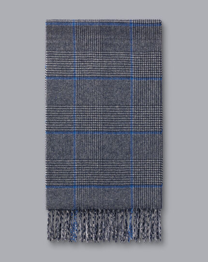 Cashmere Check Scarf - Light Grey | Charles Tyrwhitt
