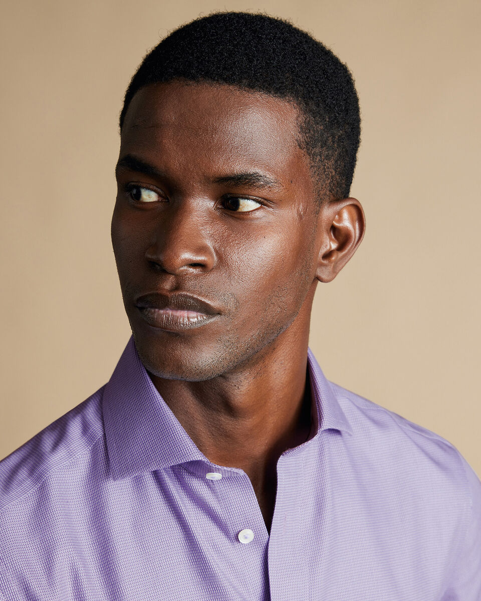 Cutaway Collar Non-Iron Mayfair Weave Shirt - Lilac Purple | Charles ...