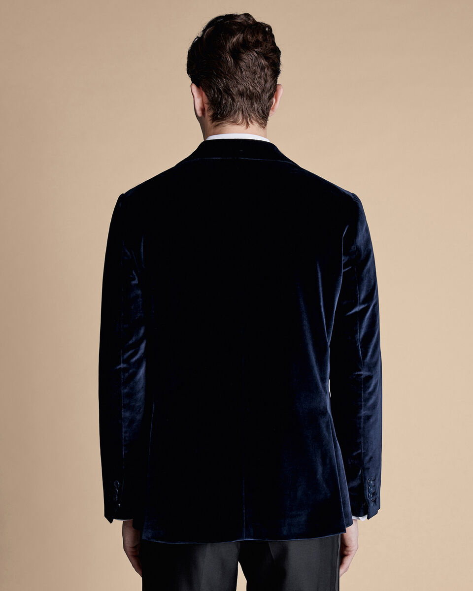 Italian Velvet Jacket - Navy | Charles Tyrwhitt