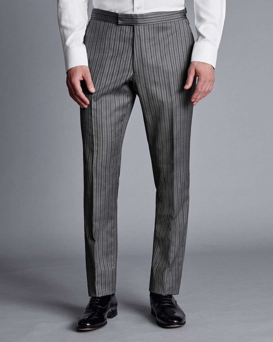 Morning Suit Stripe Trousers - Grey | Charles Tyrwhitt
