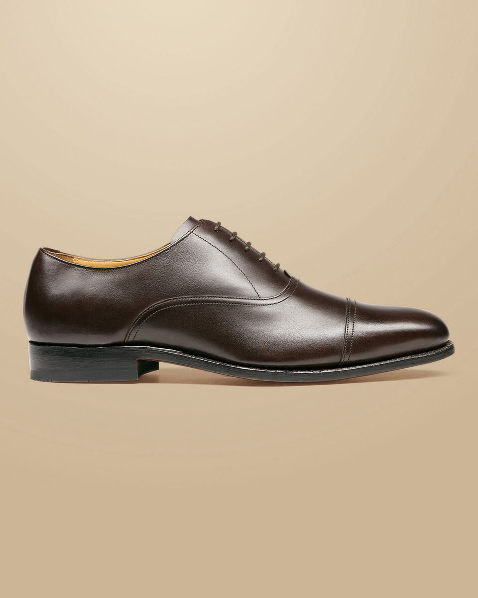 Leather Oxford Shoes - Dark Chocolate | Charles Tyrwhitt
