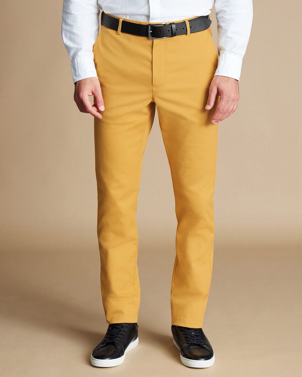 Ultimate Non-Iron Chinos - Yellow | Charles Tyrwhitt