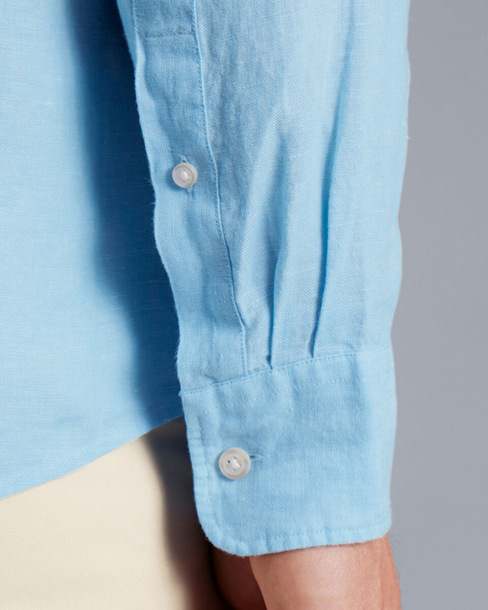 Pure Linen Shirt - Light Blue | Charles Tyrwhitt