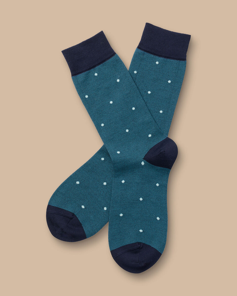Spot Socks - Teal Green | Charles Tyrwhitt