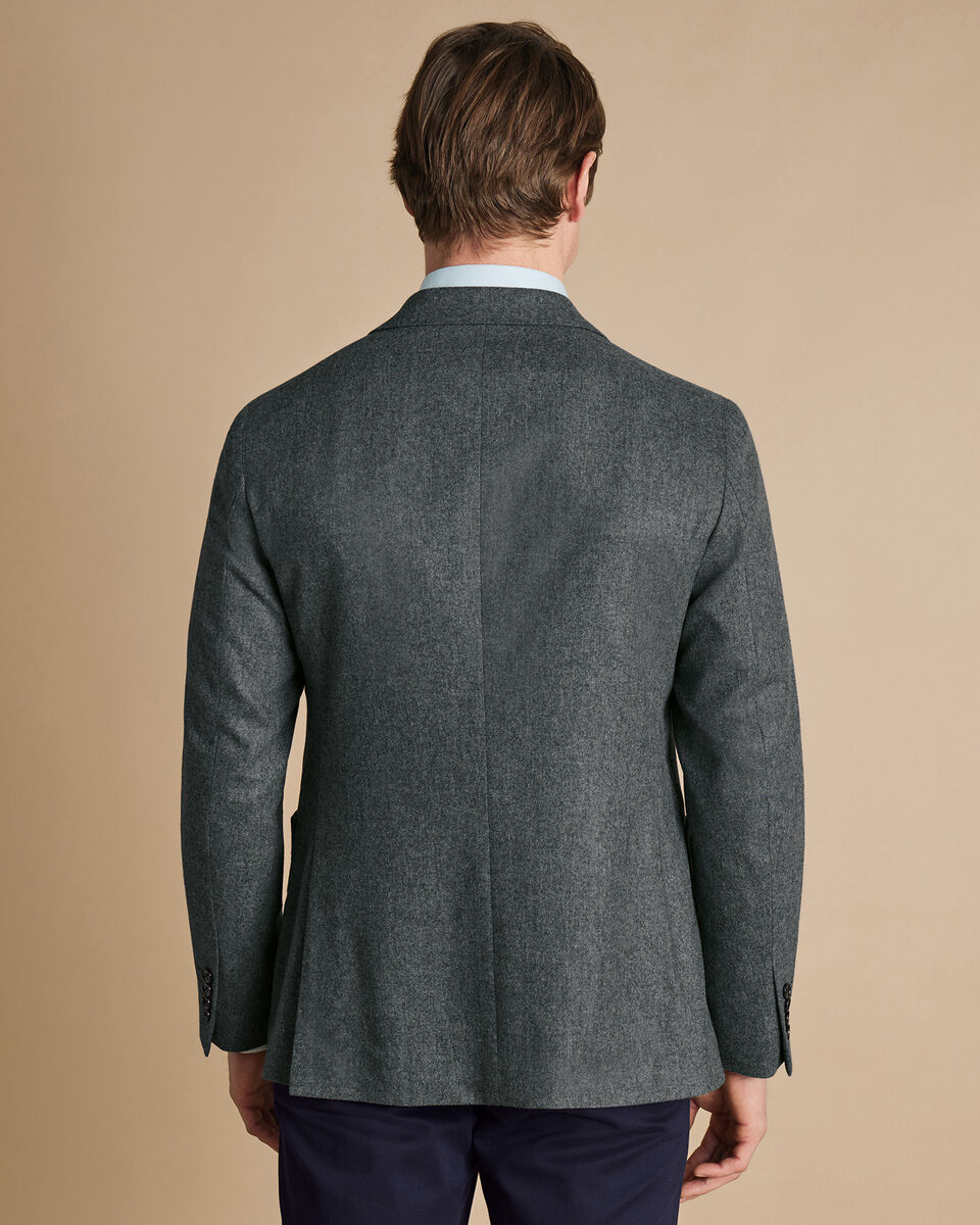 Unstructured Wool Jacket - Grey | Charles Tyrwhitt