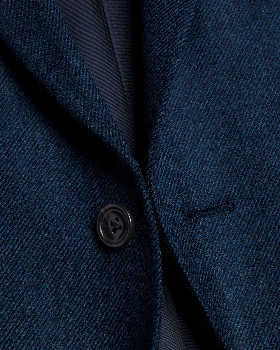 Wool Texture Twill Jacket - Steel Blue | Charles Tyrwhitt