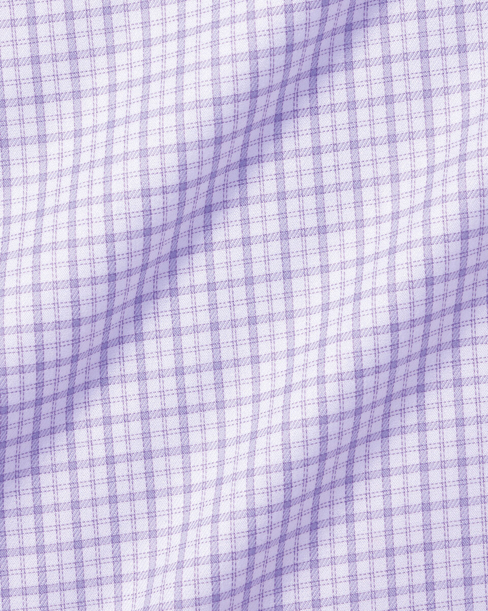 Cutaway Collar Non-Iron Twill Windowpane Check Shirt - Lilac Purple ...