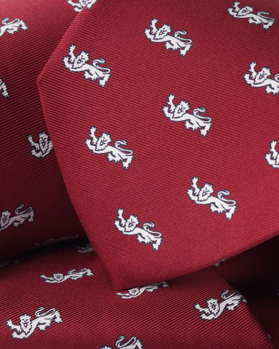 The Lions Printed Motif Tie - Maroon Red | Charles Tyrwhitt