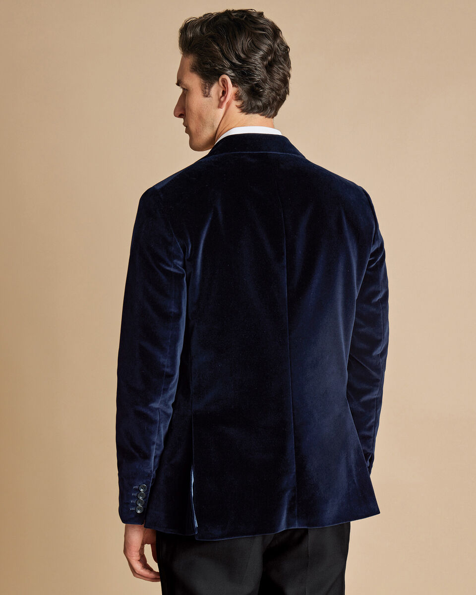 Italian Velvet Jacket - Navy | Charles Tyrwhitt