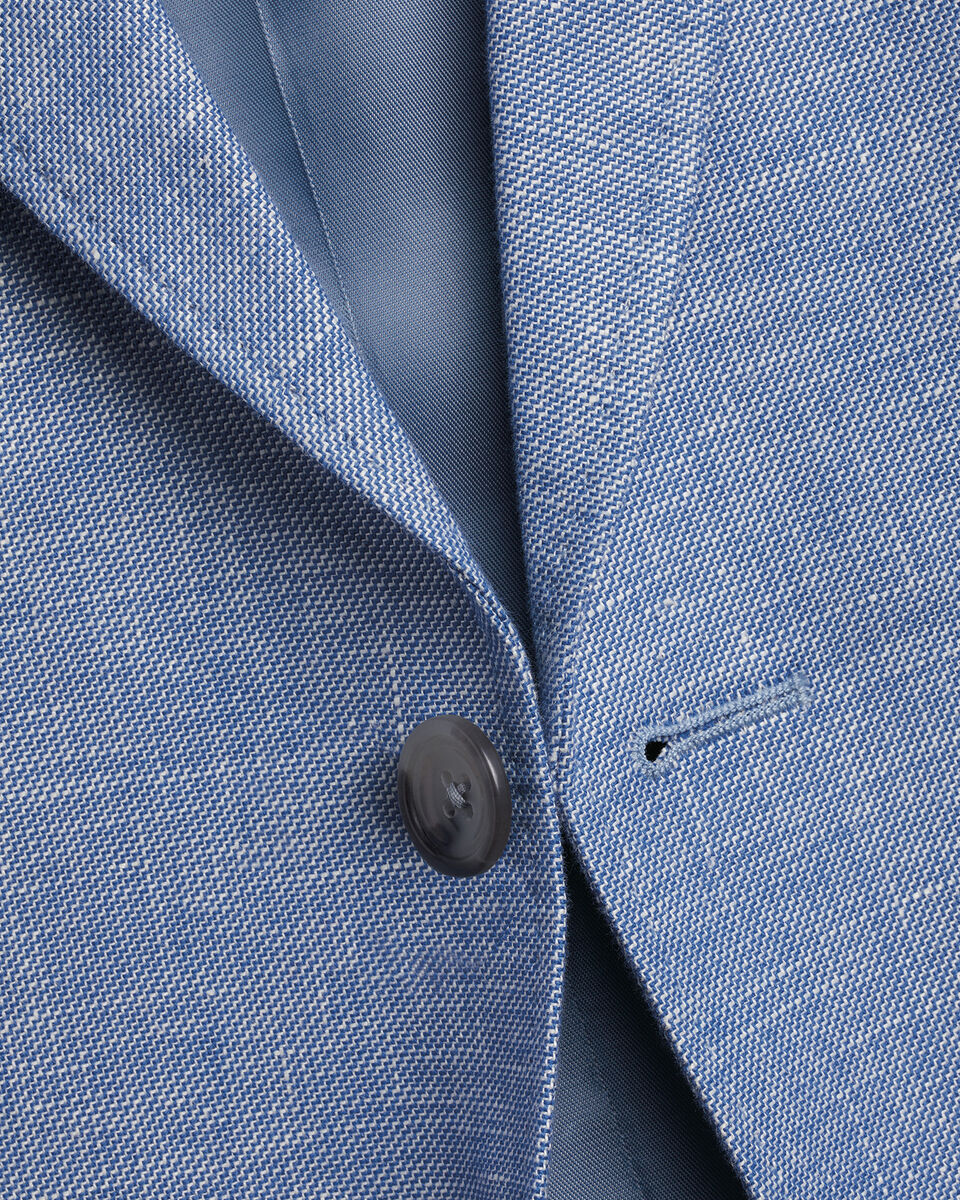 Linen Cotton Jacket - Cobalt Blue | Charles Tyrwhitt