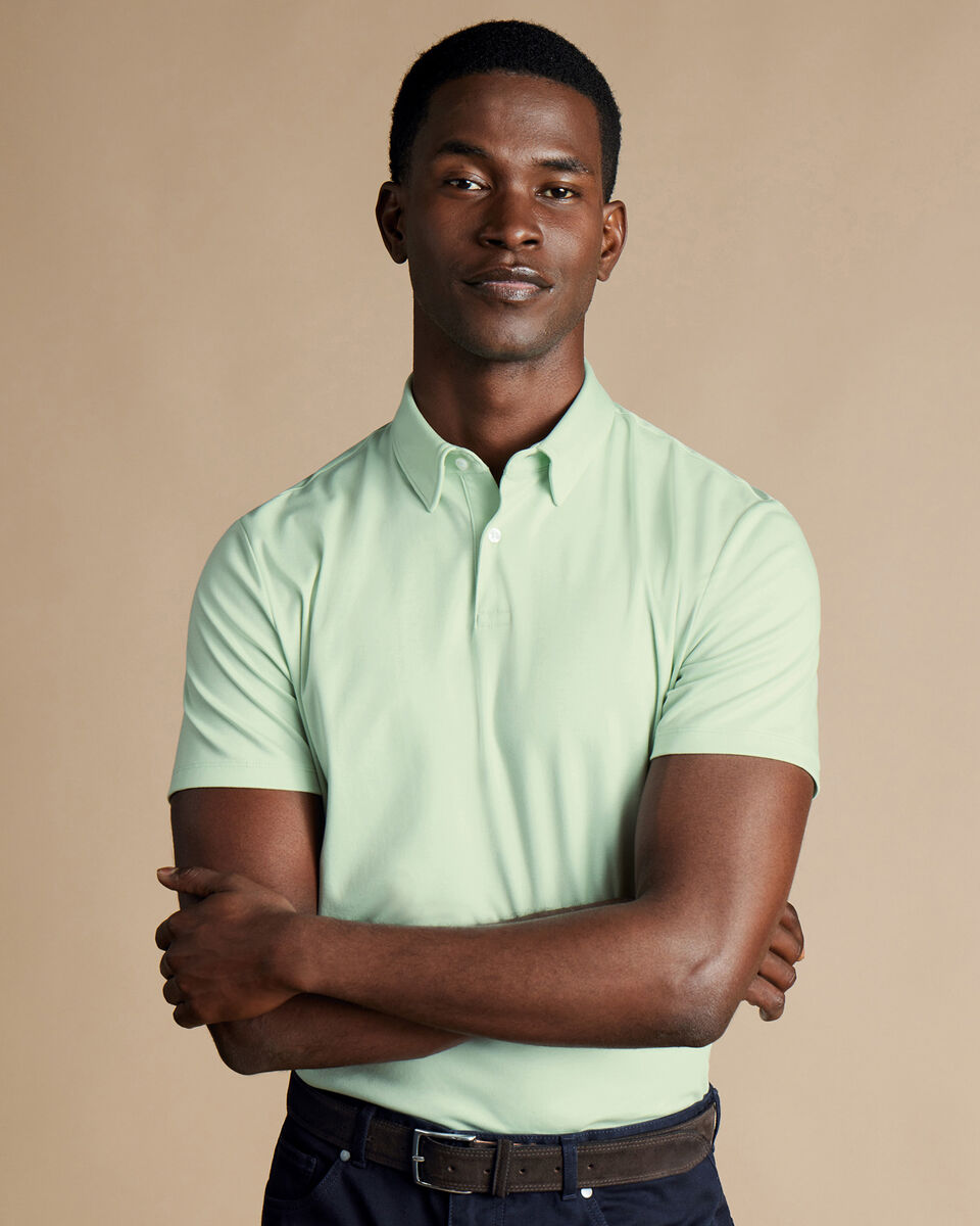 Smart Jersey Polo - Light Green | Charles Tyrwhitt