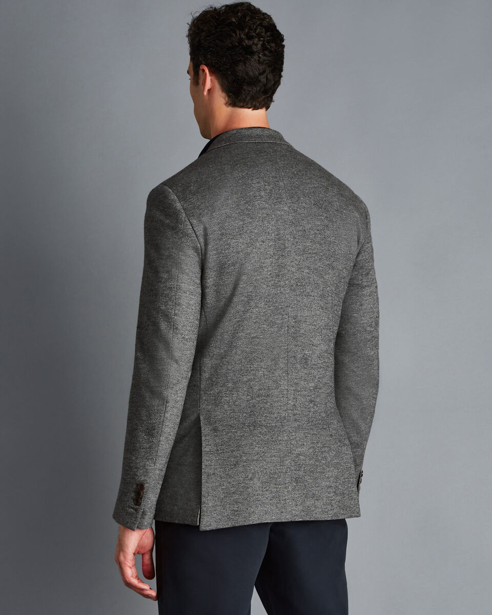 Texture Jersey Jacket - Grey Melange | Charles Tyrwhitt