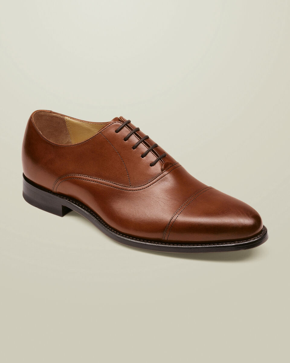 Leather Oxford Shoes - Chestnut Brown | Charles Tyrwhitt