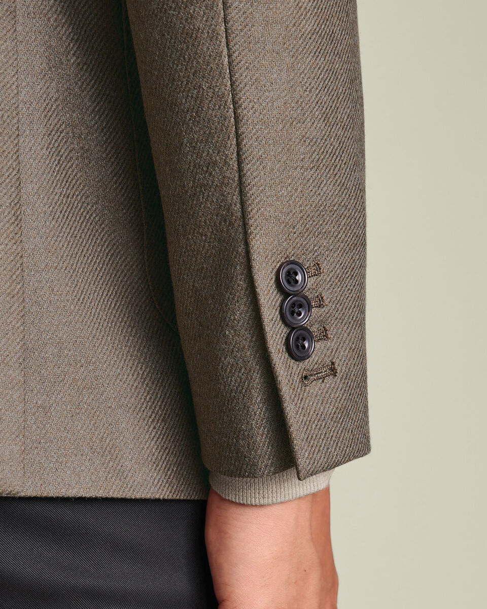 Wool Silk Jacket - Mocha | Charles Tyrwhitt