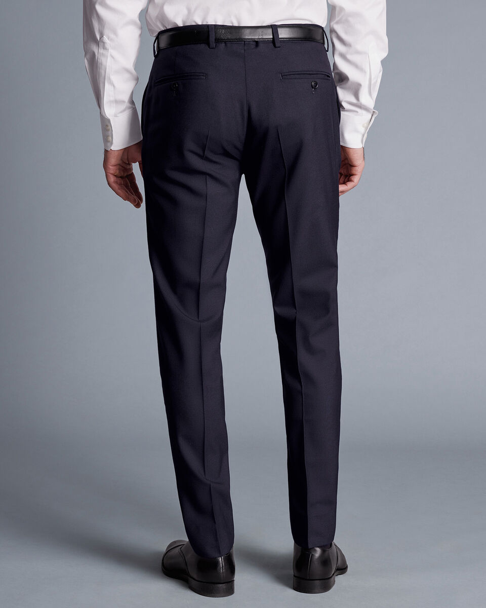 Italian Luxury Suit Pants - Navy | Charles Tyrwhitt