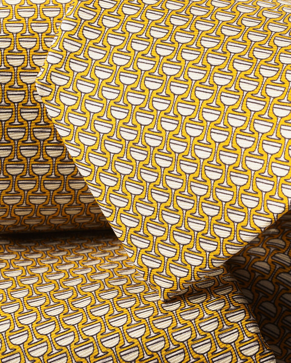 Champagne Glasses Motif Silk Tie - Yellow | Charles Tyrwhitt