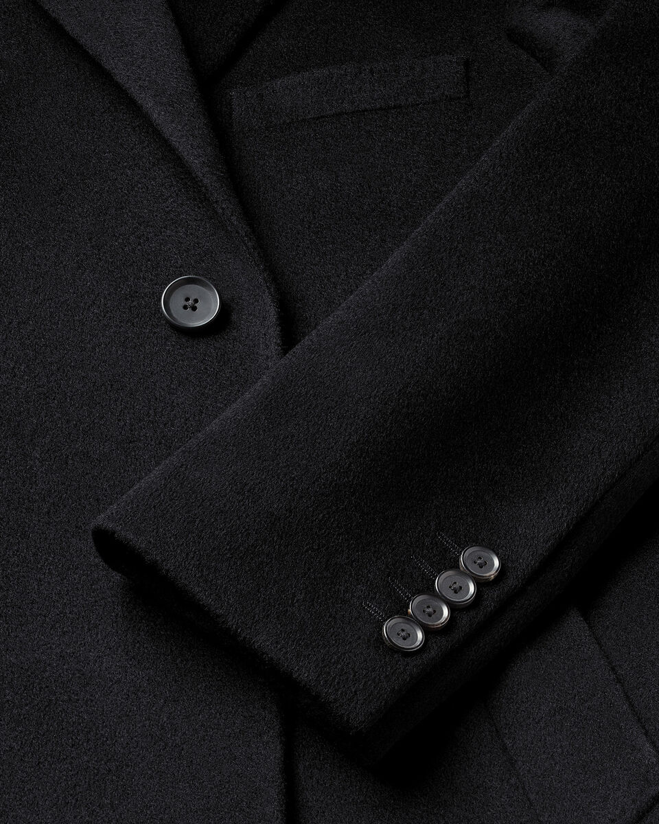 Wool Overcoat - Black | Charles Tyrwhitt