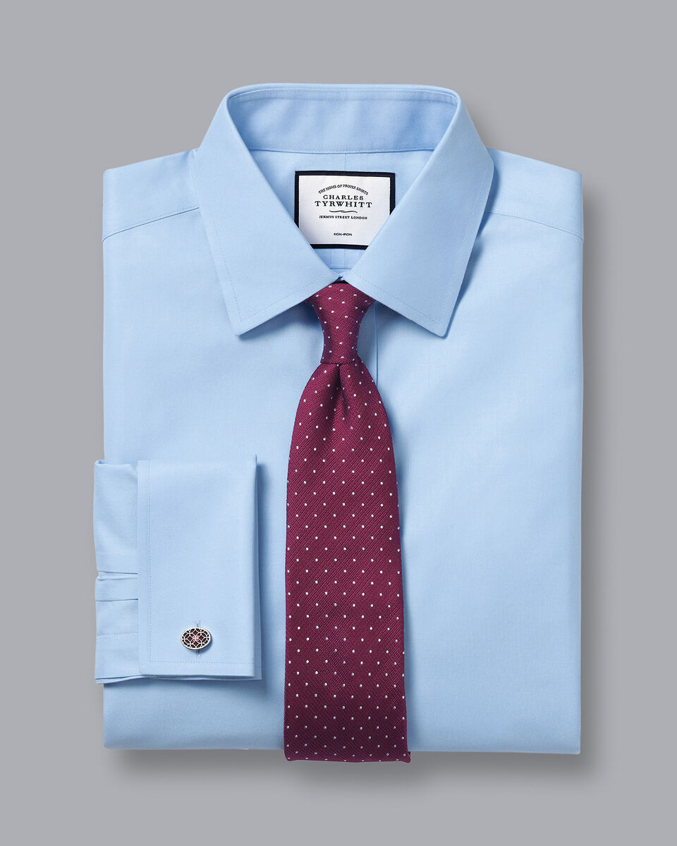 Chemise Col Classique Twill Sans Repassage - Bleu ciel | Charles Tyrwhitt