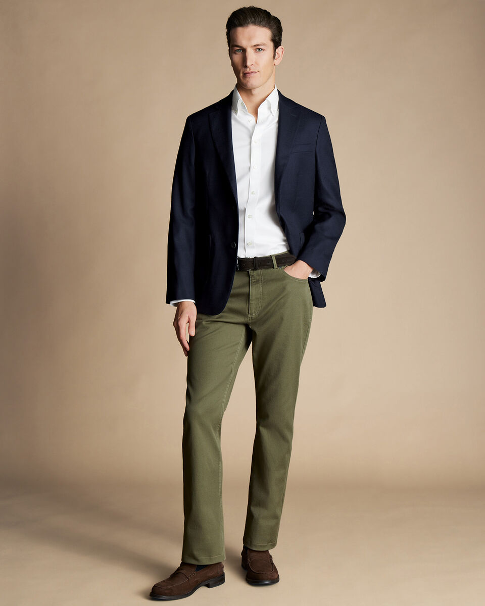 Luxury Italian Hopsack Jacket - Navy | Charles Tyrwhitt