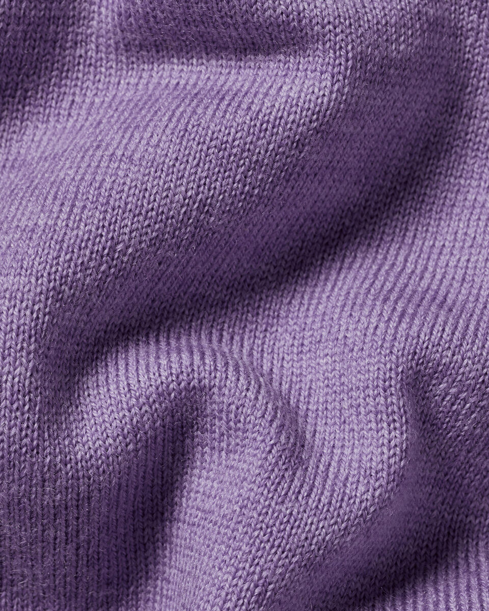Merino V-Neck Jumper - Lavender Purple | Charles Tyrwhitt